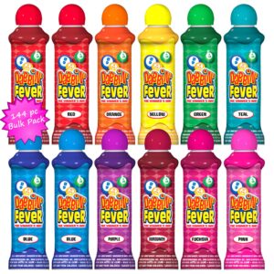 dabbin' fever bingo daubers bulk case - 144 daubers (12 dozen) assorted colors, 3oz (390468old)