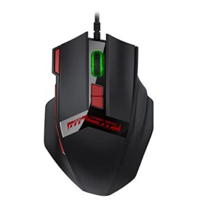 yolispa usb wired mouse 10- key gaming mouse with rgb light 4- level adjustable dpi for game daily office work