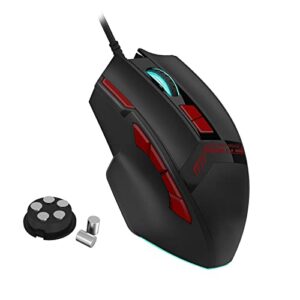 ruiqas wired mouse 10 buttons optical gaming mouse with rgb light 1000/1600/ 2400/ 3200dpi weight tuning for pc computer laptop