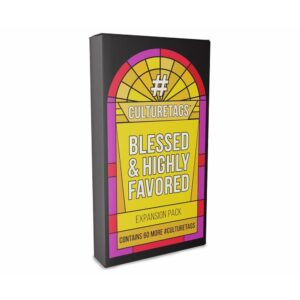 #culturetags expansion pack blessed & highly favored, gift for family & people who love hashtags + culture, 60 new cards, ages 13+ years, cb games