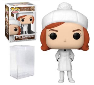 visit the funko store beth harmon final game vinyl figure #1123 queens gambit (includes compatible pop box protector), 3.75 inches