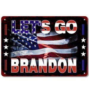 nc retro vintage tin sign 7.8x11.8 inch, let's go to brandon fjb home decoration wall decoration suitable for room/bar/living room/garden/gift （20x30cm）,8x12 inches