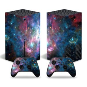 skin for xbox series x, whole body vinyl decal protective cover wrap sticker for xbox series x console and wireless controller (brilliant galaxy)