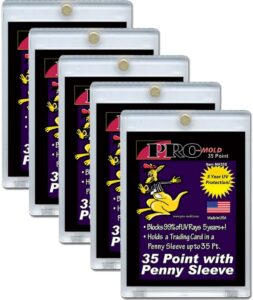 5-count pro-mold 35pt. magnetic one-touch card holders holds sleeved card mh35s