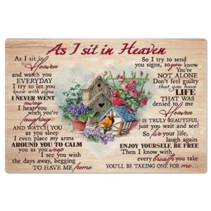 as i sit in heaven and watch you everyday yard garden cardinalis wooden board hanging living room wall decor retro home bar restaurant men cave thanksgiving gift 8x12 inches