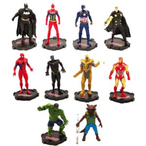 4inch superhero figure set-10pcs super hero adventures ultimate toddler toys small action figurines cake decoration kids gifts collectible figures (exclusive amazon)