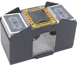 taavop card shuffler 2-4 deck automatic, battery-operated electric card shuffler machine for uno/poker/playing card