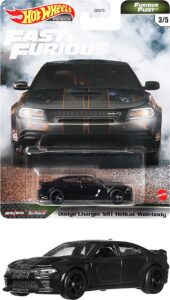 hot wheels premium fast & furious dodge charger srt hellcat widebody - furious fleet 3/5, black