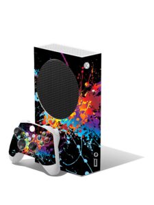 paint splats custom vinyl skins for xbox series s, wrap decal cover stickers for xbox series s console controller (paint splats)