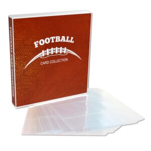 unikeep football themed trading card collection binder with trading card pages. (football, metal rings)