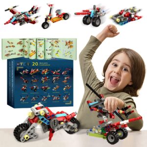 kooqii 20-in-1 science kit building toys for kids stem activities set for age 6 7 8 9 10+year old boy and girl creative game fun stem projects birthday gift(171 pcs)