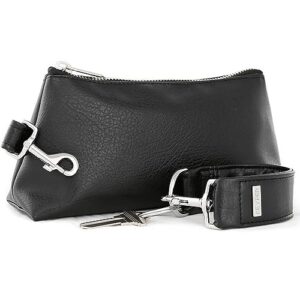 keyper 2-piece luxe wristlet set (it bag and a key ring bracelet) pu vegan leather classic clutch luxury purse (black silver)