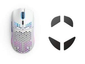 (mouse + ceramic feet) glorious model o wireless gaming mouse (matte white) + glorious g-floats polished ceramic mouse feet for o/o- mouse (bundle)