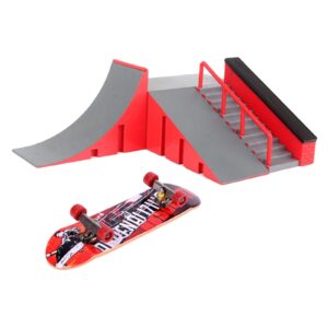 almencla skateboard ramp kit toys rail parts starter kits ramp toys novelty finger skateboard mini scooter for party training finger coordination, c