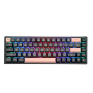 epomaker 3068b plus black & pink 65% hot-swap 2.4ghz wireless/bluetooth/wired mechanical gaming keyboard with rgb backlight, double-shot pbt keycaps for gamers/mac/win(cs jelly pink