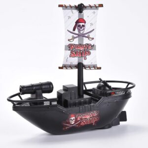 juephe pool pirate toy boat bath toys - children’s toy boat，pirate yacht toy in bath tub, gift for kids pool toy，it can travel after loading the batteries