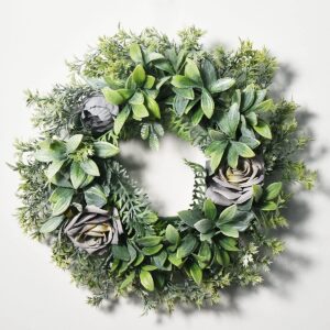 artificial wreath for front door winter spring handcraft greenery wreaths for indoor & outdoor decorations hang the wall window porch farmhouse patio garden home décor (rose purple)