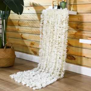 janinka 6.5 feet wisteria garland flower garlands faux wall flowers vine flower backdrop flowers hanging for wall arch garden home wedding decor (milky white, 12 packs)