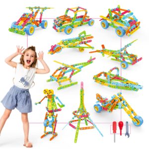 aspeepol 179 pieces boys stem toys activities kids building toys and blocks for kids ages 5-12 construction tinker tool kit learning educational erector set diy childrens engineering gift for kids