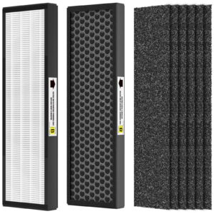 fcfmy flt4825 replacement filter b with upgraded activated carbon, compatible with ac4825 ac4300 ac4800 ac4900 ac4850 purifier with 6 extra pre-filters (upgraded version)