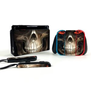 mightyskins skin compatible with nintendo switch oled - evil reaper | easy to apply, remove, and change styles | made in the usa, (niswiol-evil reaper)