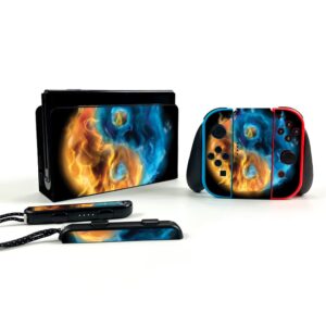 mightyskins skin compatible with nintendo switch oled - yin and yang | protective, durable, and unique vinyl decal wrap cover | easy to apply, remove, and change styles | made in the usa