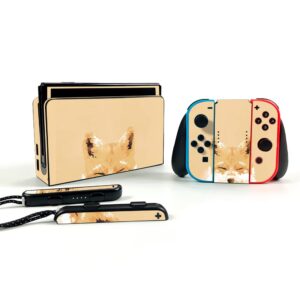 mightyskins skin compatible with nintendo switch oled - smiling fox | protective, durable, and unique vinyl decal wrap cover | easy to apply, remove, and change styles | made in the usa