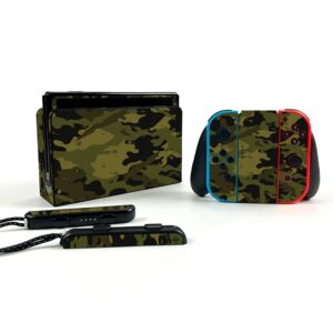 mightyskins skin compatible with nintendo switch oled - green camouflage | protective, durable, and unique vinyl decal wrap cover | easy to apply, remove and change style | made in the usa