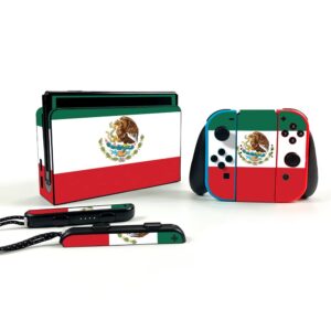 mightyskins skin compatible with nintendo switch oled - mexican flag | protective, durable, and unique vinyl decal wrap cover | easy to apply, remove, and change styles | made in the usa