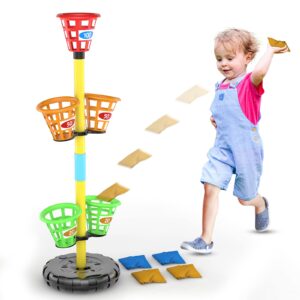 bean bag toss game for kids and adults,kids sport toys basket tower toss across game, indoor outdoor backyard play toys games for kids adults family,kids gifts toys for 3 4 5 6 7 8 year old boys girls