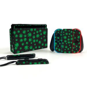 mightyskins skin compatible with nintendo switch oled - marijuana | easy to apply, remove, and change styles | made in the usa, (niswiol-marijuana)