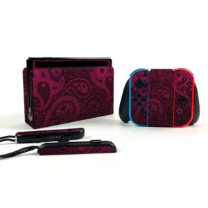 mightyskins skin compatible with nintendo switch oled - paisley | protective, durable, and unique vinyl decal wrap cover | easy to apply, remove, and change styles | made in the usa