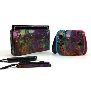 mightyskins skin compatible with nintendo switch oled - paint drip | protective, durable, and unique vinyl decal wrap cover | easy to apply, remove, and change styles | made in the usa