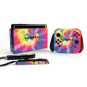 mightyskins skin compatible with nintendo switch oled - groovy aliens protective, durable, and unique vinyl decal wrap cover easy to apply, remove, and change styles made in the usa niswiol