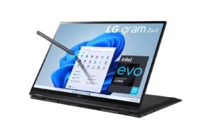 lg gram ultra-light laptop, evo i7-1165g7, 16" wqxga (2560 x 1600) ips 16:10 2in1 touch display, 21 hr battery life, wi-fi 6, thunderbolt 4, stylus pen, fingerprint, webcam (16gb ram | 2tb pcie ssd)