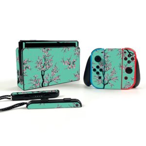 mightyskins skin compatible with nintendo switch oled - cherry blossom tree | protective, durable, and unique vinyl decal wrap cover | easy to apply and change styles | made in the usa