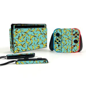 mightyskins skin compatible with nintendo switch oled - bananas | protective, durable, and unique vinyl decal wrap cover | easy to apply, remove, and change styles | made in the usa