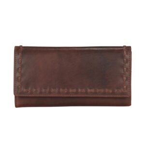 lady conceal hope rfid leather laced wallet (dark mahogany)