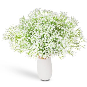 dyyhsdpu baby breath artificial flowers bulk(12 pcs) upgrade faux flowers gypsophila, for home garden decoration, wedding party, diy bouquet filler. (white)