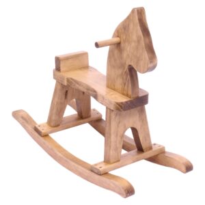 amishtoybox.com wooden rocking horse toddler ride-on toy (harvest stain)