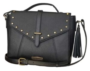 harley-davidson women's midnight rider leather shoulder crossbody purse - black