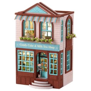 flever dollhouse miniature diy house kit creative room with furniture for romantic valentine's gift (manxing dessert shop)