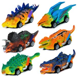 dinosaur toys 6 pcs pull back cars dinosaur toys for kids 3-5 toddler boy toys age 3 4 5 and up dinosaur car toys for 3-7 year old boys girls dinosaur games birthday easter gifts for kids party favors