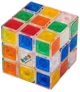 rubik’s cube, crystal cube, transparent 3x3 cube color-matching brain teaser puzzle game, christmas gifts for kids, stocking stuffers, for ages 8+