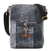 mona b. recycled, upcycled vintage canvas collection with vegan leather trim keyed-crossbody