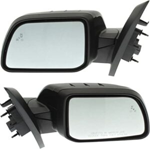 kool vue driver & passenger side power heated mirrors for ford edge 2011-2014 with signal light, blind spot monitor, memory & puddle lamp paintable build date from february 08 2011