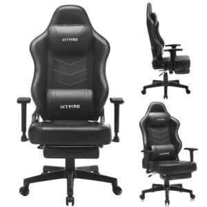 sitmod gaming chairs for adults computer chair with footrest racing lumbar support gamer chair comfy massage pc leather ergonomic chair high back reclining adjustable swivel video game chairs