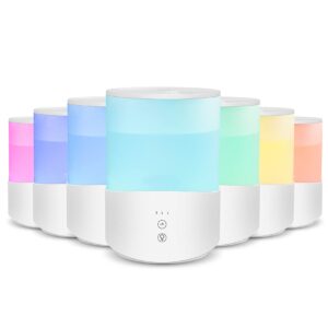 cool mist humidifier, 2-in-1 essential oil diffuser for baby kids nursery, 2.5l top fill humidifier with 7-color night lights for bedroom office, humidifier with adjustable mist mode, auto shut off