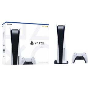 sony playstation 5 disc edition 825gb gaming console + 1 wireless dual charger dock controller for ps5 (renewed)