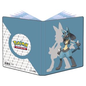 ultra pro lucario 4-pocket portfolio for pokémon - protect your gaming cards in a vibrant full-art cover portfolio while on the move and always be ready for battle